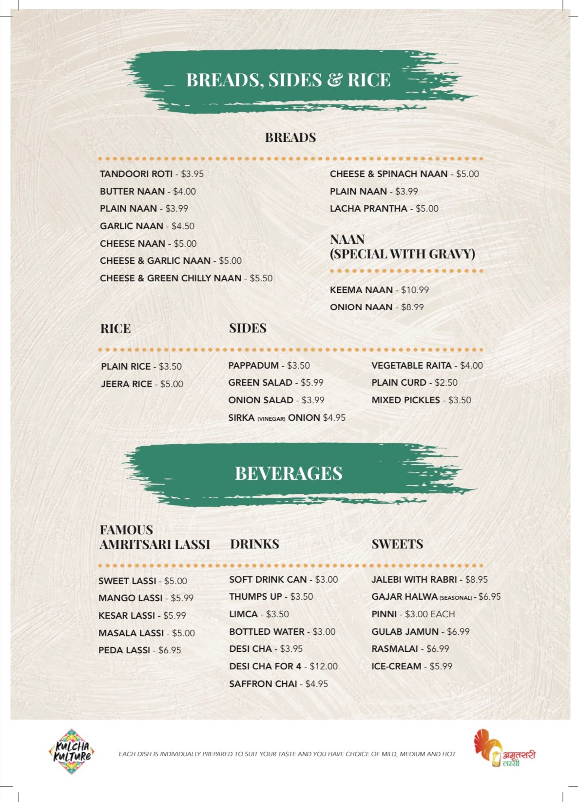 MENU - Kulcha Kulture