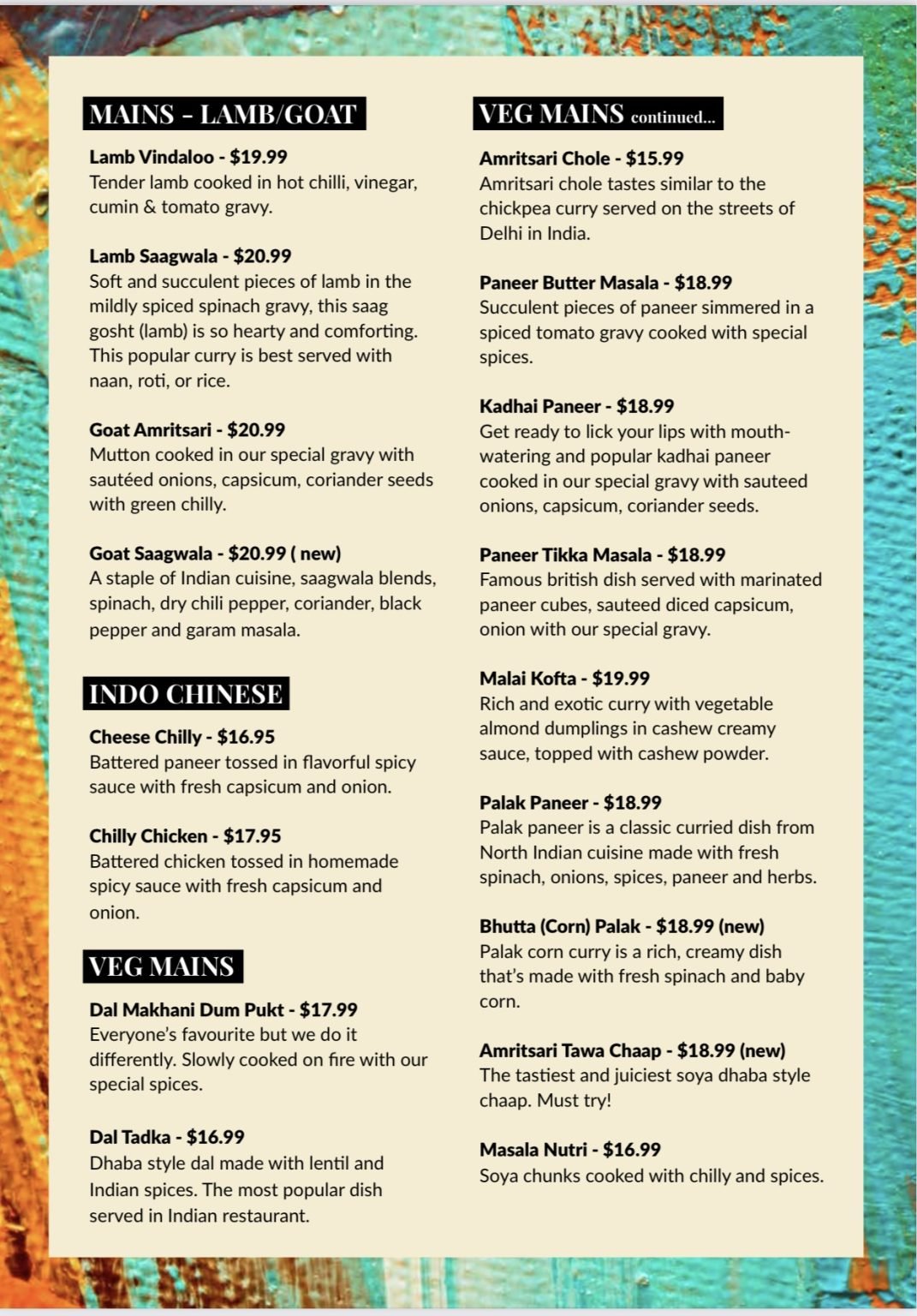 MENU - Kulcha Kulture